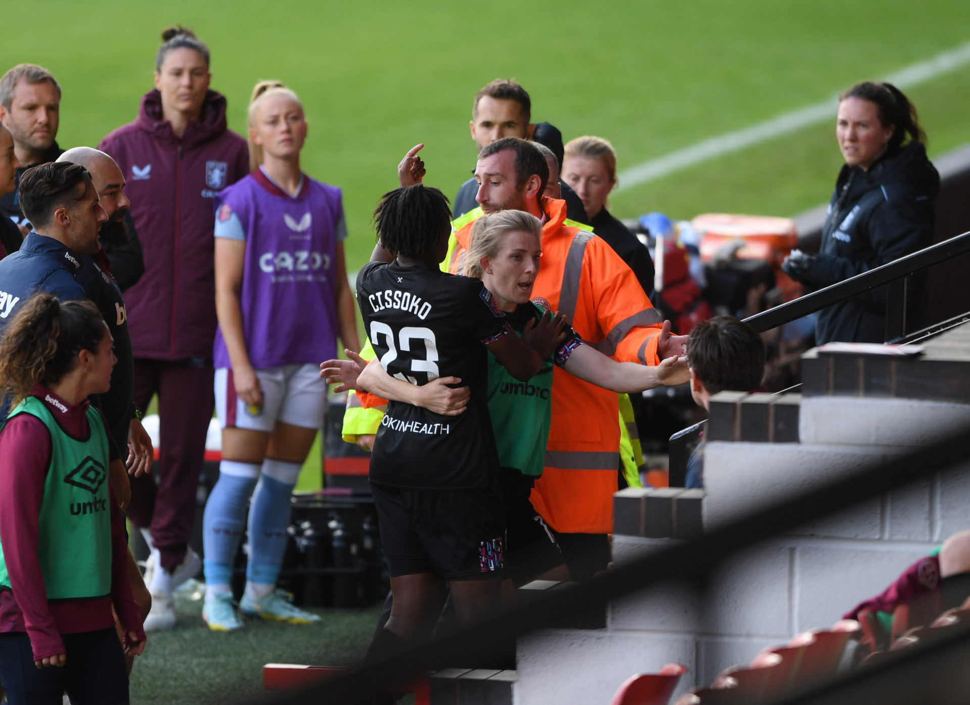 Video: West Ham women's star sent off for violent outburst against Villa