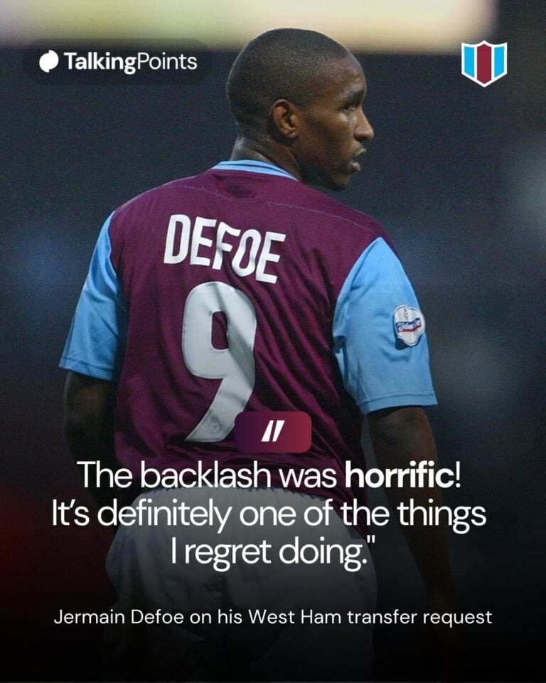 Why Jermain Defoe used to celebrate goals against West Ham; striker ...