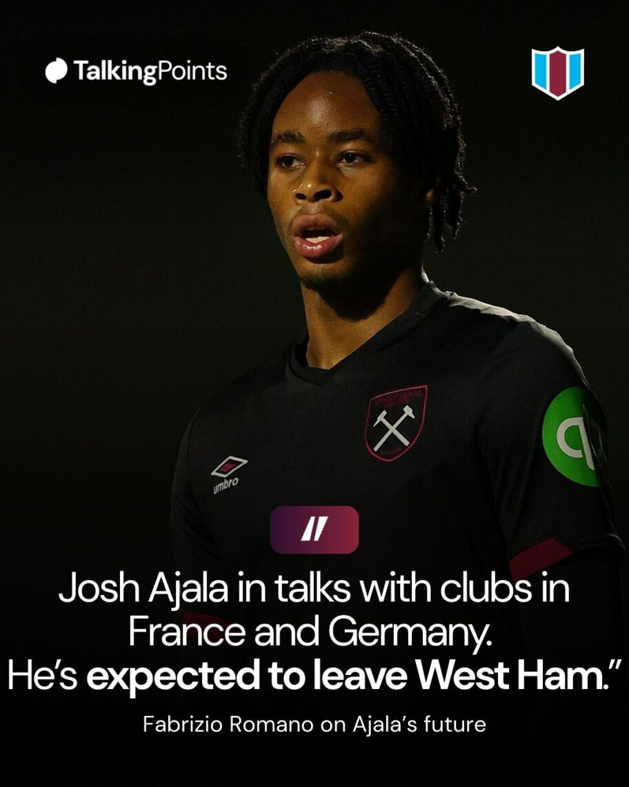 West Ham's academy is flying as award nominee Josh Ajala repeats feat ...